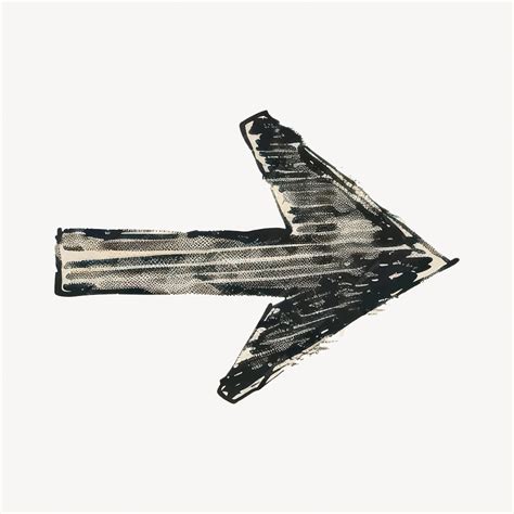 Handdrawn Sketchy Right Arrow Premium Ai Generated Vector