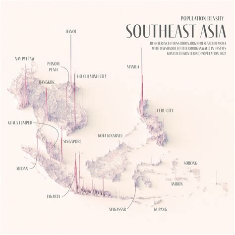 Brilliant Population Density Maps Of Over 100 Countries Asia Map Map