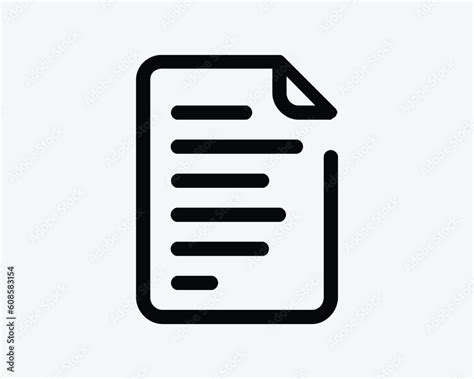 Document Icon File Paper Folder Note Contract Message Sheet Archive Outline Shape Sign Symbol