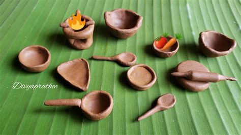 Miniature Clay Kitchen Set Making How To Make Clay Kitchen Set Mini Clay Kitchen Set Diy Clay
