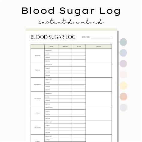 Gestational Diabetes Log Sheet Printable Free Printable Blank