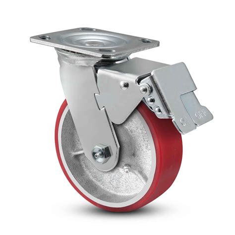 Et4x2mop 4x2 Polyurethane On Iron Wheel Total Lock Brake Swivel Caster