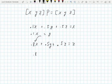solved you are given a transition matrix p find the steady state
