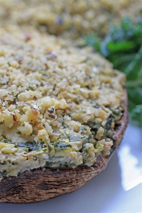 Chickpea And Kale Stuffed Portobellos With Artichokes And Walnuts