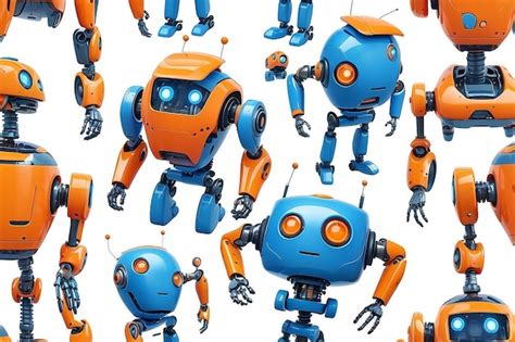 Premium Photo | Small robots with human face and body humanoid ...