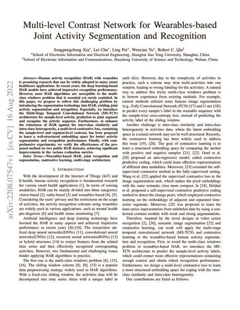 Multi Level Contrast Network For Wearables Based Joint Activity