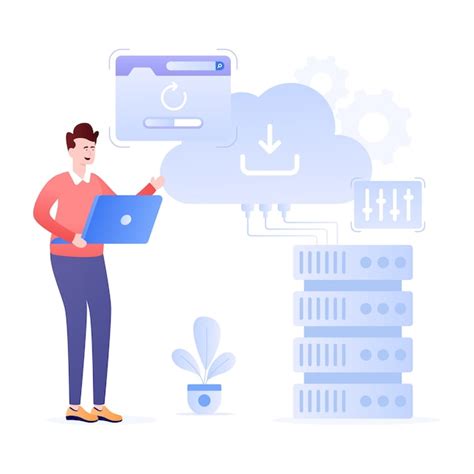 Premium Vector Cloud Connected With Server Flat Illustration Of Data