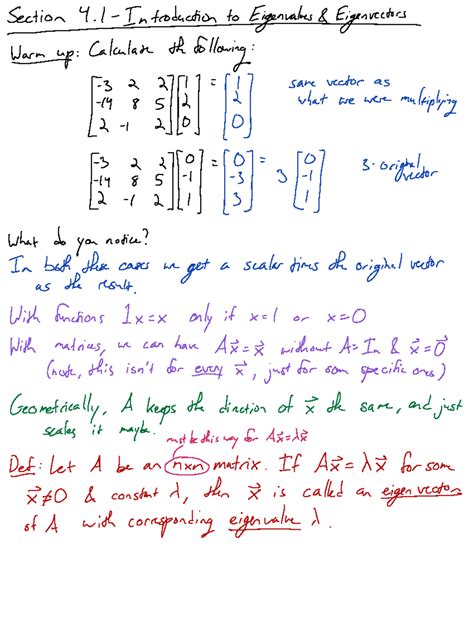 Eigenvalues And Eigenvectors A Comprehensive Guide For Math Students