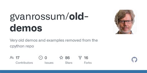 Github Gvanrossumold Demos Very Old Demos And Examples Removed From