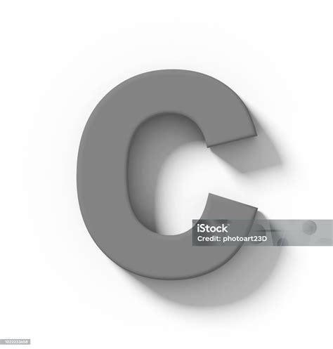 편지 C 3d 중간 회색 그림자직교 프로젝션 흰색 절연 알파벳 C에 대한 스톡 사진 및 기타 이미지 알파벳 C 에어리얼체