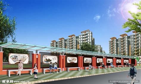 长廊雨棚设计图效果图环境设计设计图库昵图网