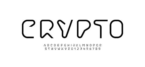 기술 글꼴 디지털 알파벳 A에서 Z까지의 트렌디 한 대문자 라틴 문자 및 0에서 9까지의 아랍 숫자 Ui Ux 디자인 벡터 일러스트 레이 션 10eps 가상현실에 대한 스톡
