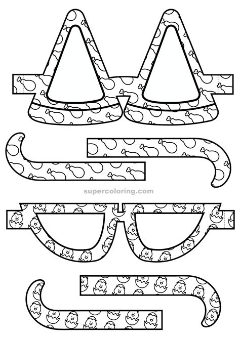 Stylish Paper Eyeglasses With Pattern Free Printable Papercraft Templates