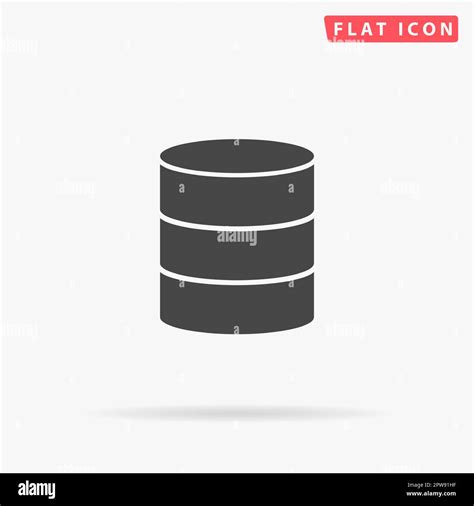 Database Simple Flat Black Symbol With Shadow On White Background