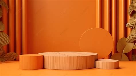 주황색 3d 디자인으로 자연 제품을 표시하기 위한 최소한의 목재 연단 스탠드 주황색 연단 최소한의 장면 3d 디스플레이 배경 일러스트 및 사진 무료 다운로드 Pngtree