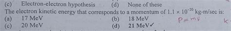 Solved C Electron Electron Hypothesis D None Of These Chegg Com