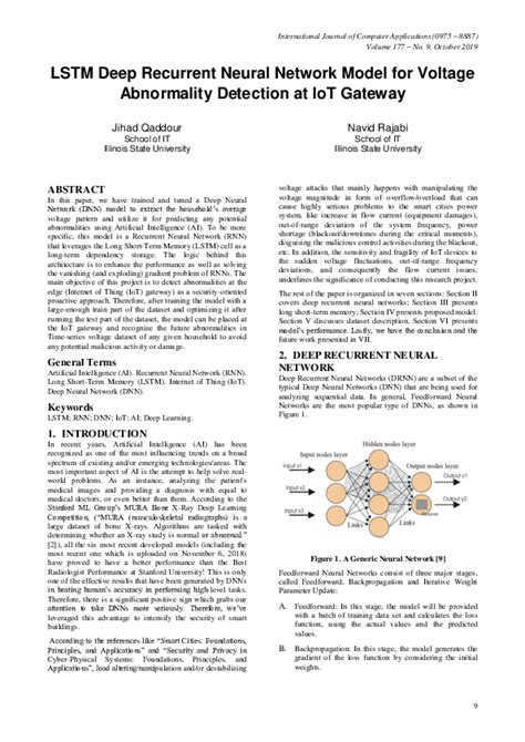 Pdf Lstm Deep Recurrent Neural Network Model For Voltage Abnormality Detection At Iot Gateway