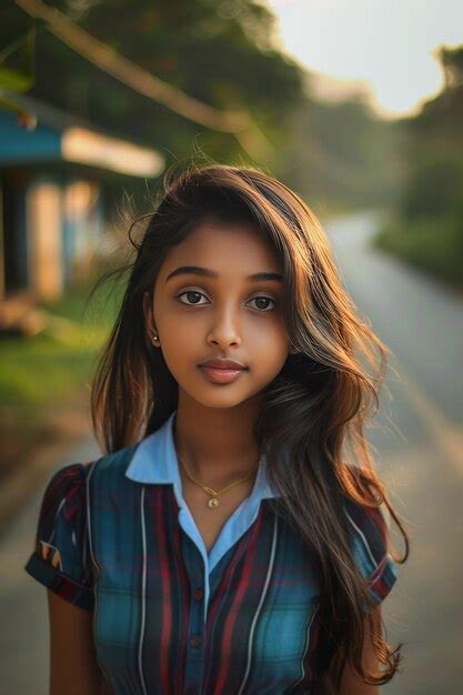 Premium Photo A Portrait Of A Beautiful Fair In Color Sri Lankan