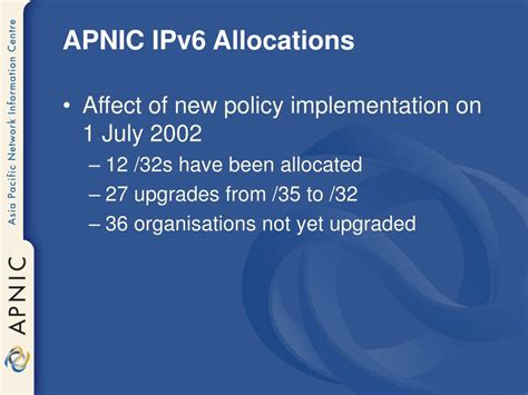 Ppt Apnic Ipv6 Allocation Update Powerpoint Presentation Free Download Id 9593616