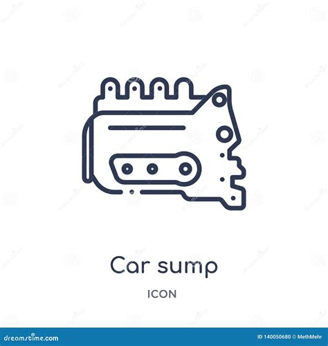 Linear Car Sump Icon From Car Parts Outline Collection Thin Line Car