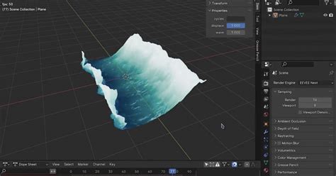 this npr ocean waves simulation was set up in blender