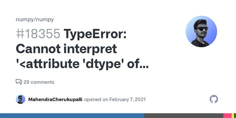 TypeError Cannot Interpret As A Data Type Issue Numpy Numpy GitHub