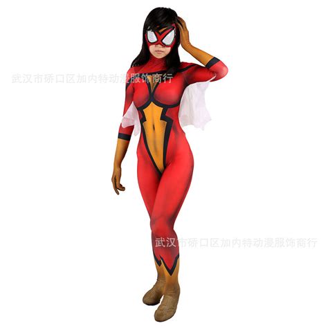 2021 Spider Woman Jumpsuit Jessica Drew Bodysuit Cosplay Costume Suit Halloween Ebay