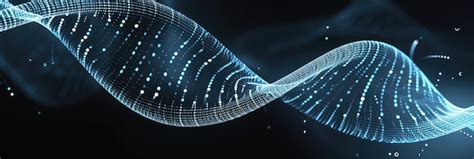 premium photo digital dna structure in glowing blue abstract