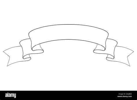 Ribbon Scroll Outline Icon Stock Vector Image And Art Alamy