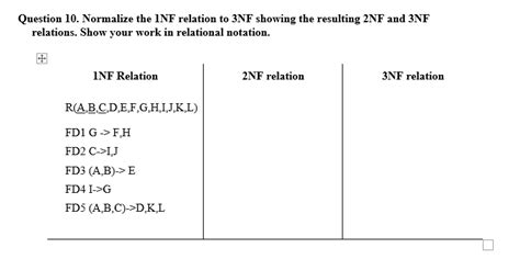 Solved Question 10 Normalize The 1nf Relation To 3nf