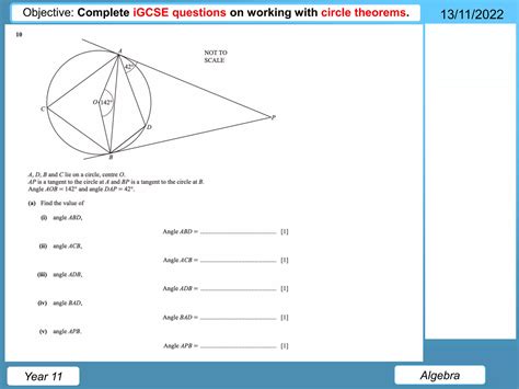 Year 11 Circle Theorems Igcse Questions 1 Pptx