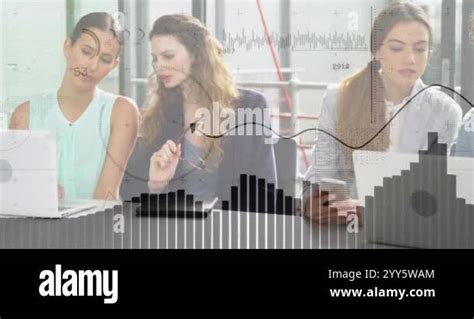 Analyzing Financial Data Animation Over Business People In Office Meeting Finance Analytics