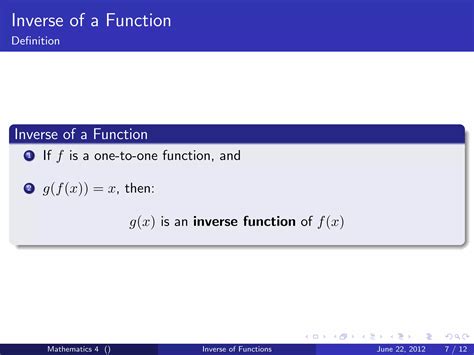 Inverse Of Functions Pdf