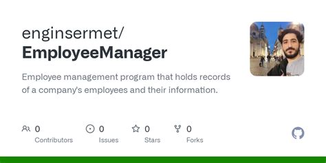 Github Enginsermet Employeemanager Employee Management Program That Holds Records Of A