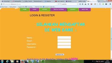Tutorial Membuat Form Registrasi Dan Login Dengan Php Youtube