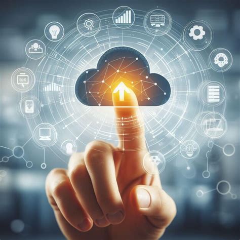 Premium Ai Image Hand Pushing Cloud Computing Technology