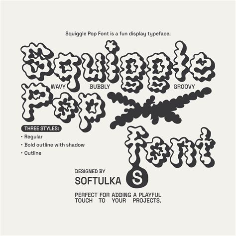 Squiggle Pop Font Fun Display Typeface By Softulka