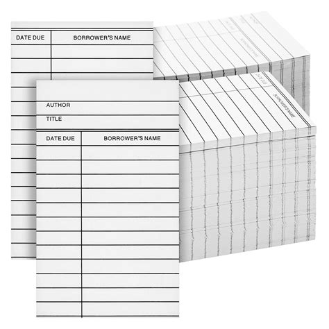 500 Pack Bulk Library Checkout Cards Vintage Style Due Date Record