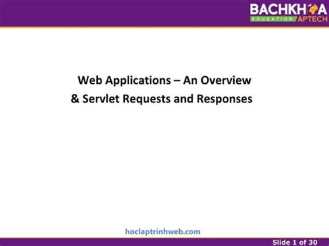 session 1 introduction servlet giáo trình bách khoa aptech ppt