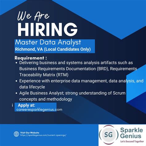 Sparkle Genius Llc On Linkedin Master Data Analyst Hybrid