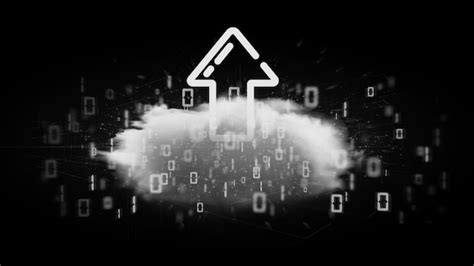 Premium Photo Binary Cloud With Upload Internet Arrow 3d Rendering