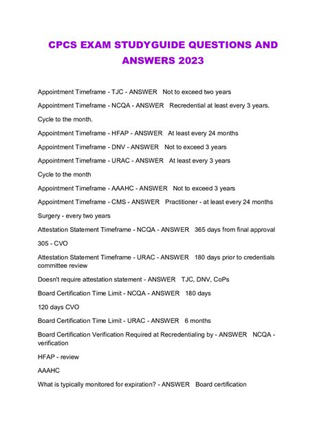 Cpcs Exam Studyguide Questions And Answers 2023 Scholarfriends