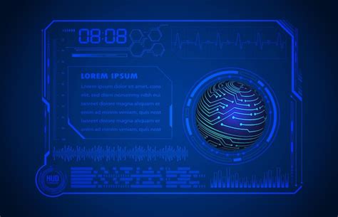 Premium Vector World Binary Circuit Board Future Technology Blue Hud Cyber Security Concept
