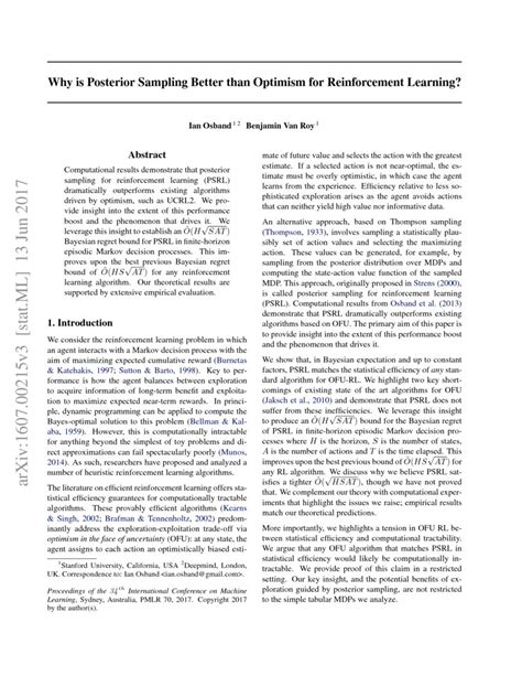 Why Is Posterior Sampling Better Than Optimism For Reinforcement