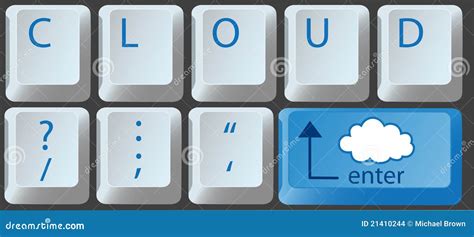 Cloud Computing Key On Computer Keyboard Stock Vector Illustration Of