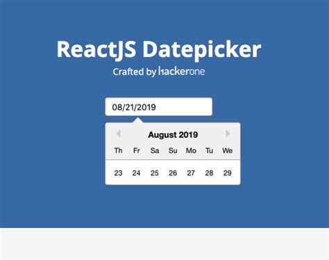 Datepicker Is Missing First Three Weeks Issue Hacker X React Datepicker Github