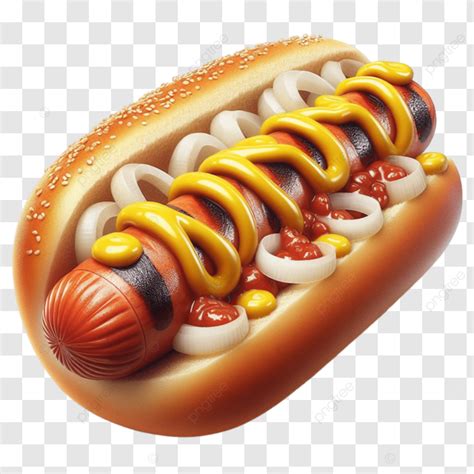 겨자와 양파를 곁들인 핫도그 머스타드 케첩과 양파를 곁들인 클래식 핫도그 겨자와 양파를 곁들인 핫도그 핫도그 Png