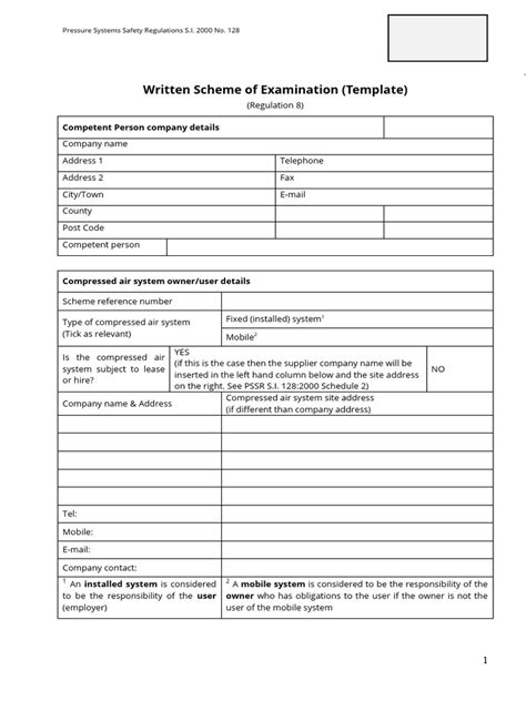 Written Schemes Of Examinations Example Template Course Download