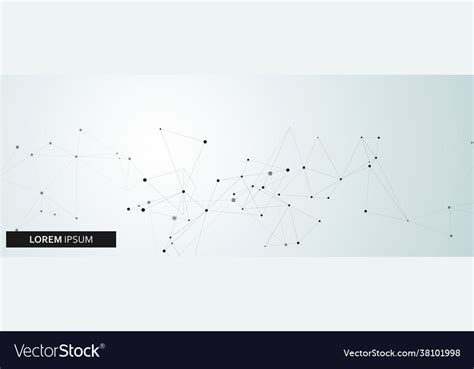 Dots Lines Black Color Connections Light Vector Image