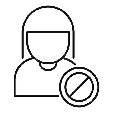 Woman Profile With Forbidden Access Symbol Showing Censorship Concept Stock Illustration
